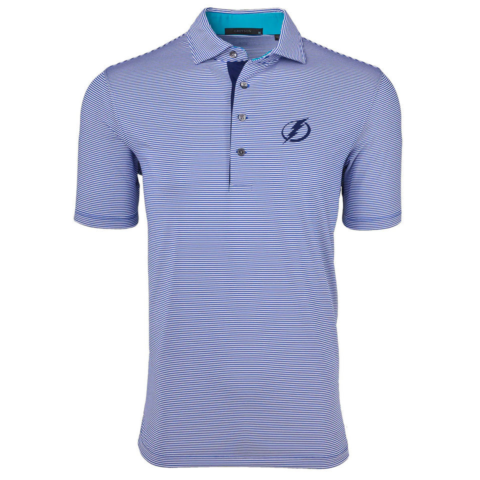 Men's Tampa Bay Lighting Greyson Saranac Light Blue Polo (S & XL ONLY)