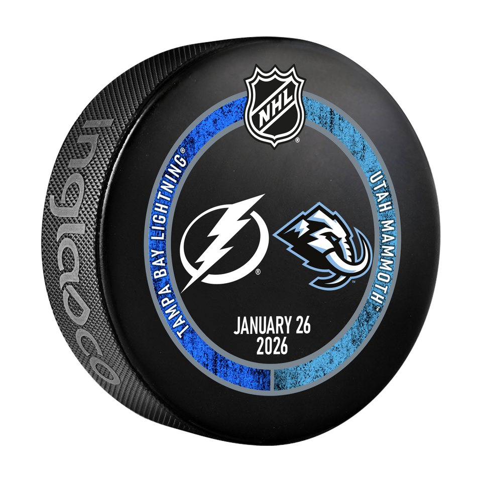 Tampa Bay Lightning 2025-26 Game-used Warm-up Puck vs Utah (1/26/26)