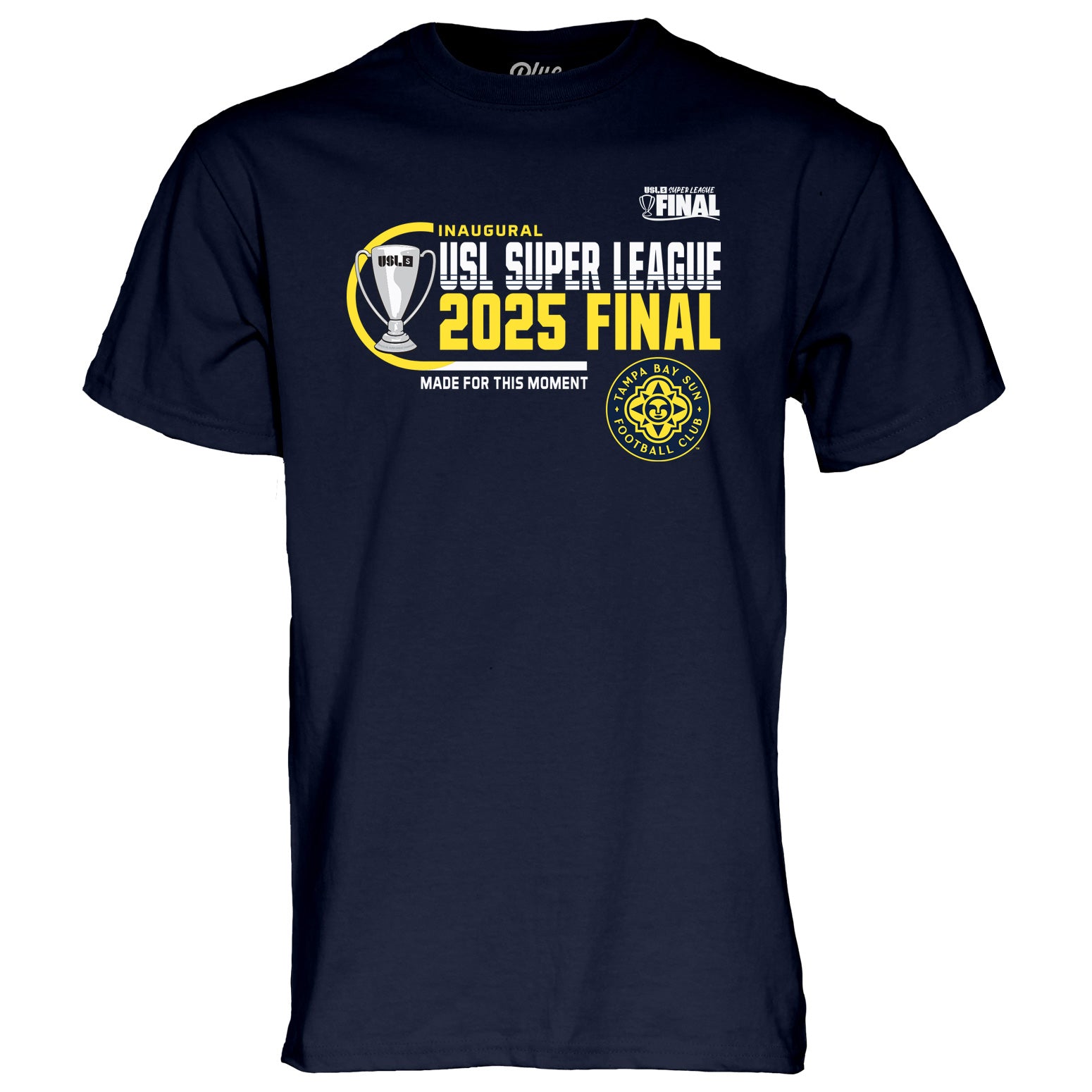 Unisex Tampa Bay Sun FC Blue 84 2025 USL Super League Final Tee